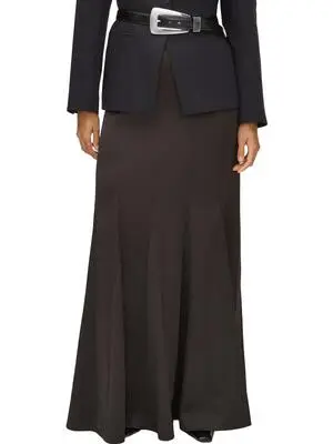 ALIGNE Antonio Satin Maxi Skirt - Black