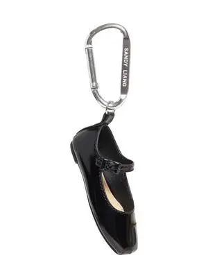Sandy Liang Mary Jane Pointe Leather Bag Charm - Black