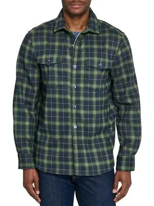 CON.STRUCT Plaid Shirt Jacket - Navy/green