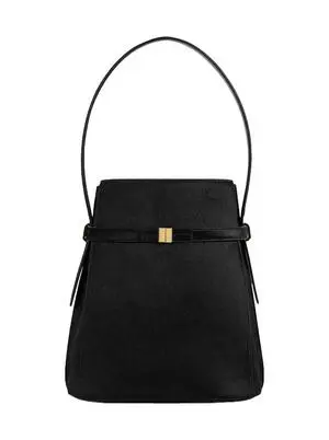 TOTEME Belted Calf Hair Bucket Bag - Black