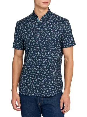 CON.STRUCT Pine Cone Woven Short Sleeve Basic - Navy/green