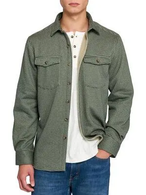CON.STRUCT Houndstooth Shirt Jacket - Olive