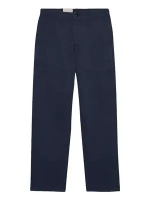 FORTELA Herringbone Cotton Fatigue Trousers - Blue