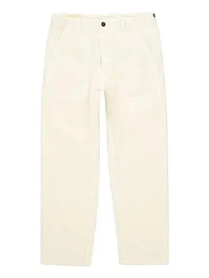 FORTELA Herringbone Cotton Fatigue Trousers - Cream