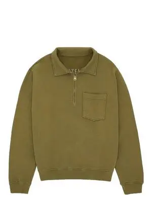 FORTELA Yale Fleece Quarter Zip Sweatshirt - Khaki