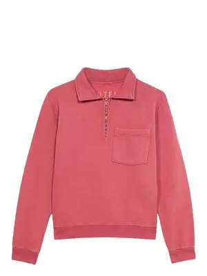 FORTELA Yale Fleece Quarter Zip Sweatshirt - Ruby
