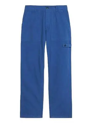 FORTELA Jerryt Herringbone Cotton Fatigue Trousers Blue1