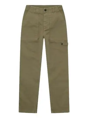 FORTELA Jerryt Herringbone Cotton Fatigue Trousers - Blue