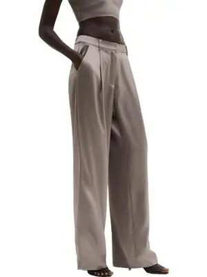 MALINA Wide-leg Satin Pants - Graphite