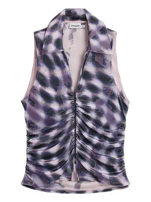 DESIGUAL Sleeveless Zip Mesh Top