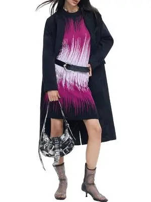 Desigual Ombré Long-sleeve Sweater Dress - Pink