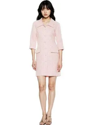 ALEXIA ADMOR Isolde Tweed Mini Dress - Pink