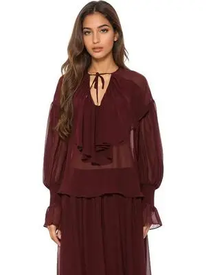 ALEXIA ADMOR Serelise Blouse Burgundy