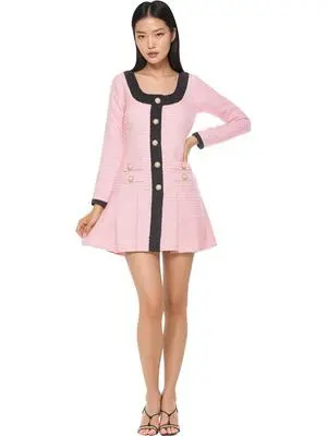 ALEXIA ADMOR Nina Pleated Mini Dress Pink