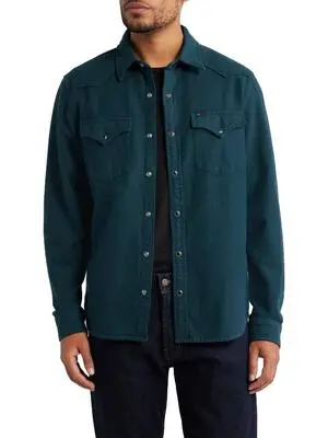 Ag Huston Classic Fit Western Snap-up Shirt - Deep Teal