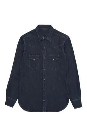 FORTELA Texj Texan Bleach Wash Denim Shirt - Stone Wash
