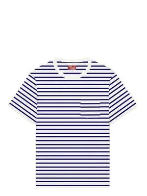 FORTELA Yakut Ribbed Motif T-shirt - White/blue