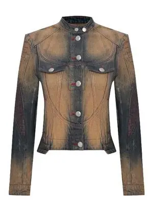 PCFG Pure Cotton Faded Motorcycle Jacket - Blue