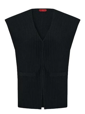 PCFG Sleeveless V-neck Knit Vest - Black