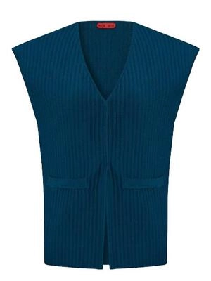 PCFG Sleeveless V-neck Knit Vest - Blue