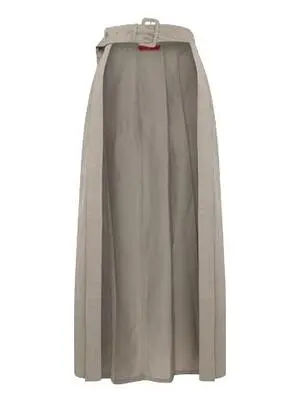 PCFG Linen Blend Woven Skirt - Beige
