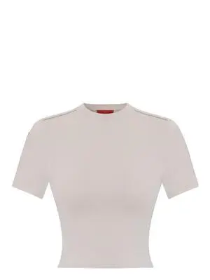 PCFG Cotton Slim Fit Crop Tee - Beige