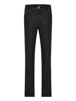 PCFG Pure Cotton Shiny Coated Denim Pants - Black