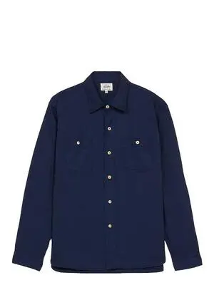 FORTELA Workt Cotton Shirt - Blue