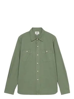 FORTELA Workt Cotton Shirt - Green
