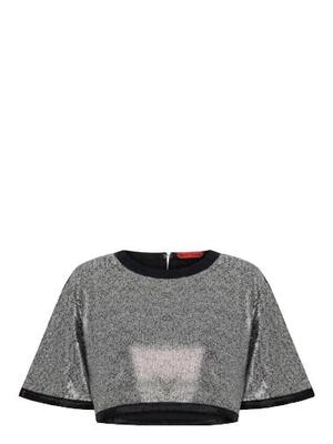 PCFG Sequin Cropped Top - Black