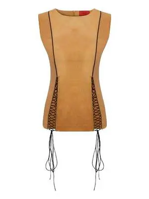 PCFG Sleeveless Top With Criss-cross Detail - Orange