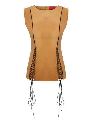 PCFG Sleeveless Top With Criss-cross Detail - Orange