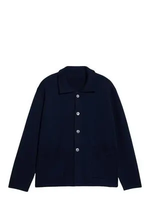 FORTELA Merino Wool Cardigan Navy Blue