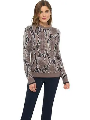 Anatomie Printed Archer Removable Turtleneck Sweater - Python