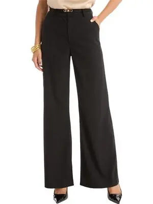 THE NOLI SHOP Martina Belted Trousers - Black