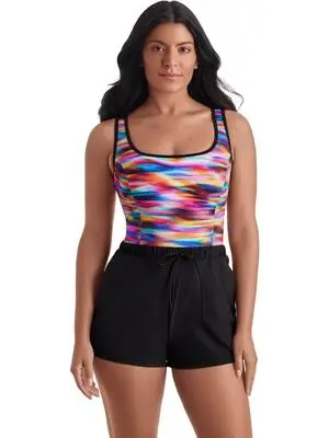 SHAPESOLVER SPORT Binded One-piece Swimsuit - Seaglass