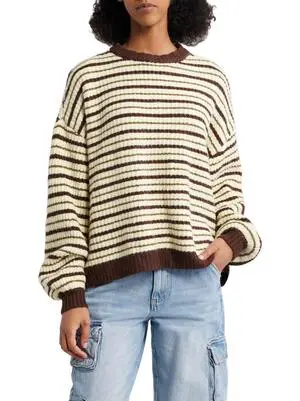PACSUN Oversize Ribbed Sweater - Stripe