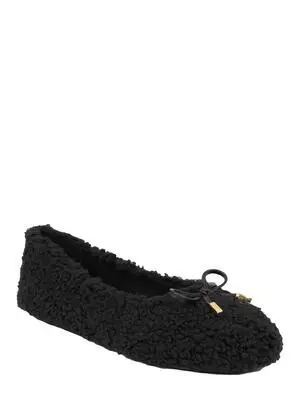 Aerosoles Patrina Faux Shearling Flat - Black Faux Shearling