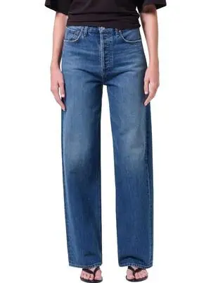 AGOLDE Ren High-waisted Wide Leg Jeans - Chapter Dark Indigo