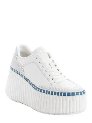 Chloé Nama Platform Sneakers - Blue/white