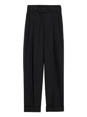 Max Mara Wool Tapered Pants - Black