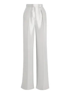 Max Mara Tebano Lamé Wide-leg Pants - Silver