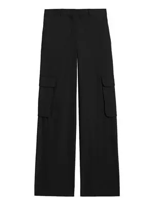 Max Mara Ghiera Wool-blend Cargo Pants - Black