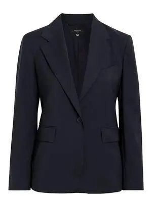 Max Mara Lamine Wool-crepe Blazer - Navy