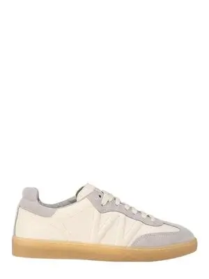 Max Mara Paco Leather And Suede Sneakers - Ivory