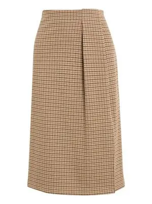 Max Mara Deborah Houndstooth Jersey Midi Skirt Camel