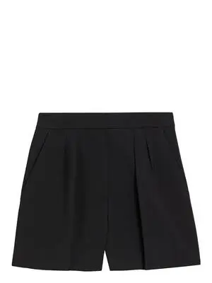 Max Mara Giugno Grain De Poudre Wool-blend Shorts - Black