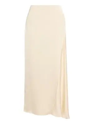 Max Mara Aia Satin Midi Skirt Cream