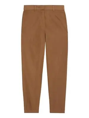 Max Mara Candore Cropped Tapered Twill Pants - Brown