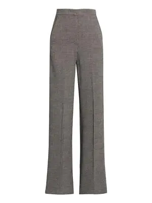 Max Mara Prince Of Wales Checked Wool-blend Tweed Straight-leg Pants - Black